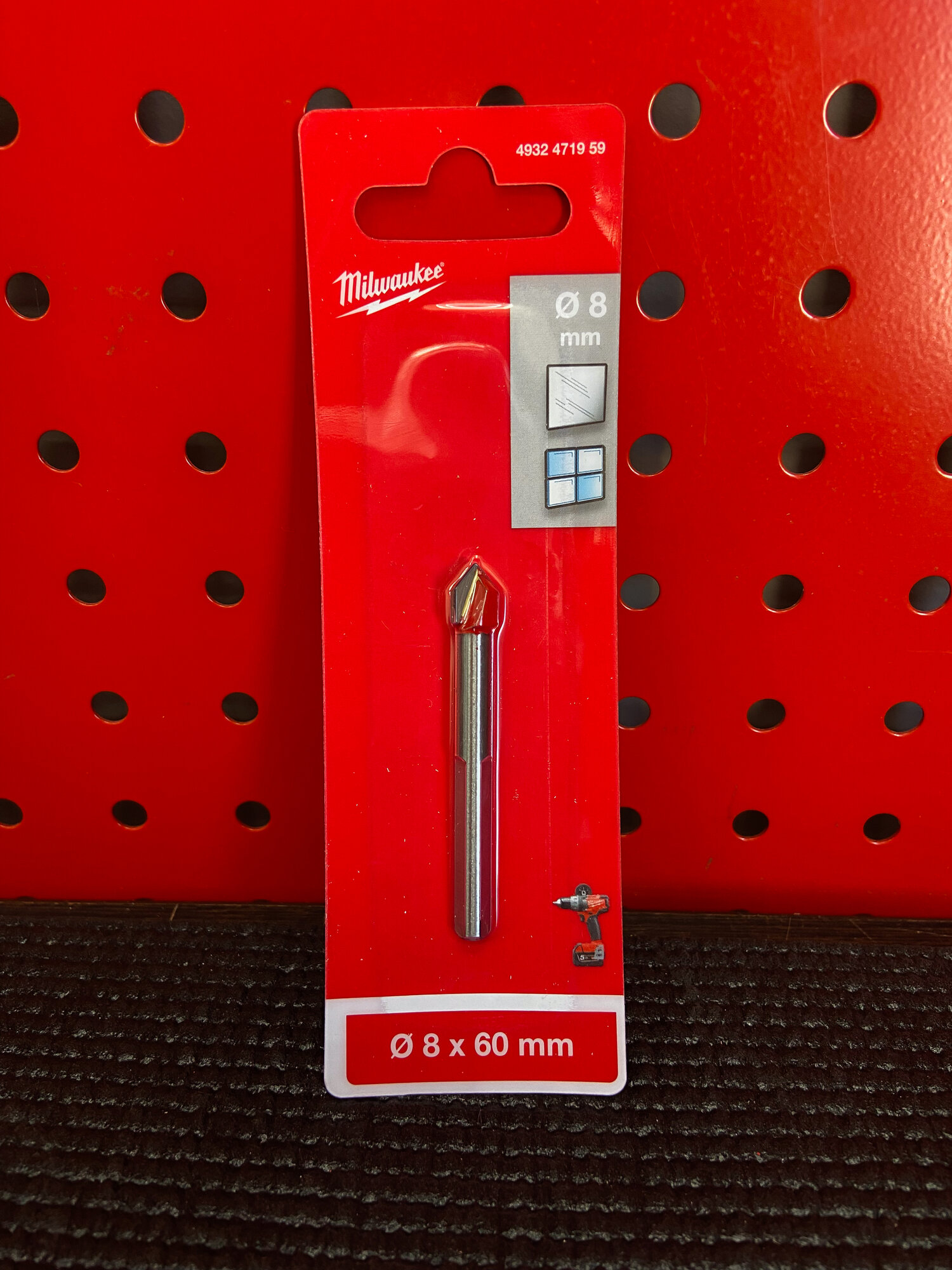 Сверло по стеклу и плитке Milwaukee 8x60 (1шт)