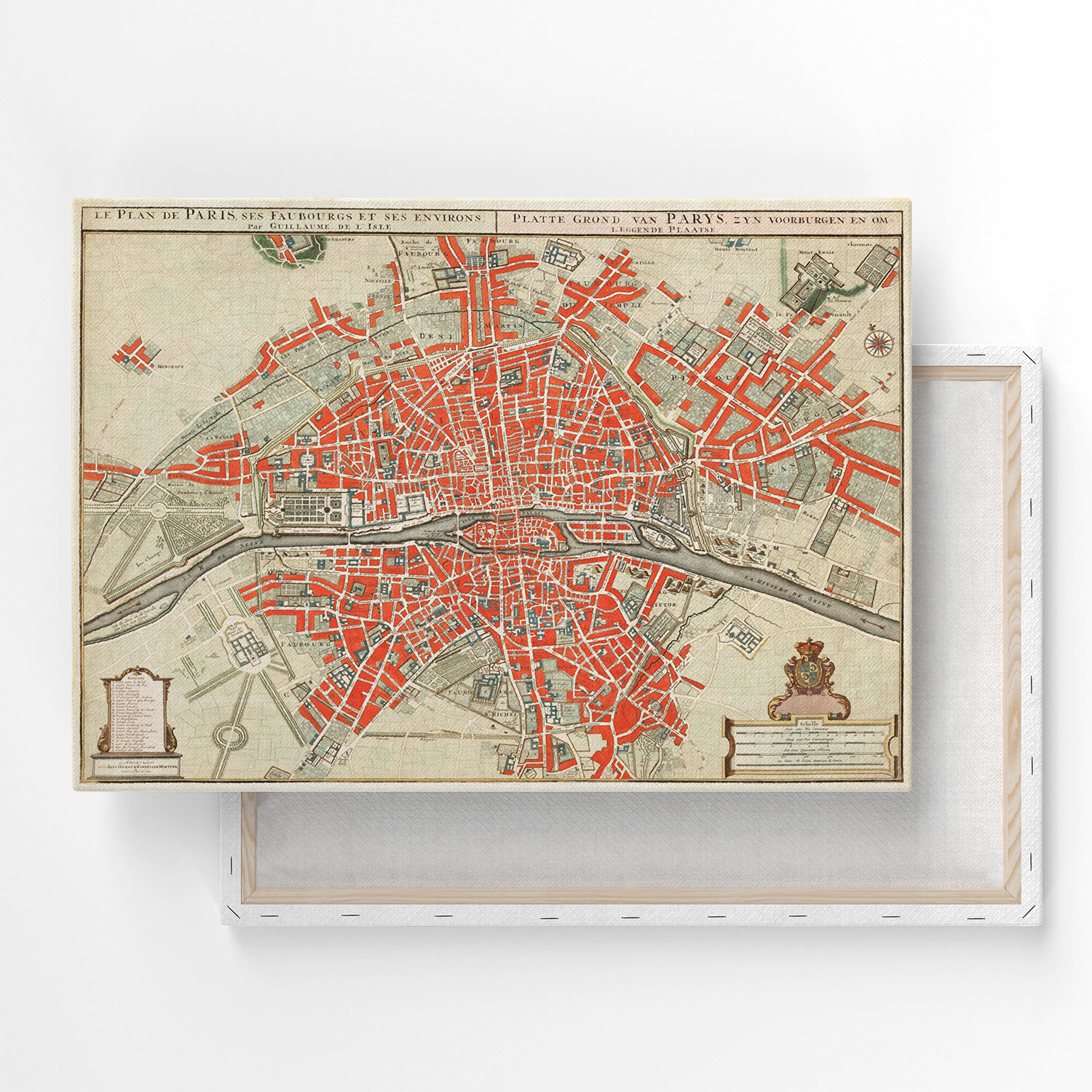 Картина на холсте, репродукция / Винтажная карта Парижа / Размер 30 x 40 см