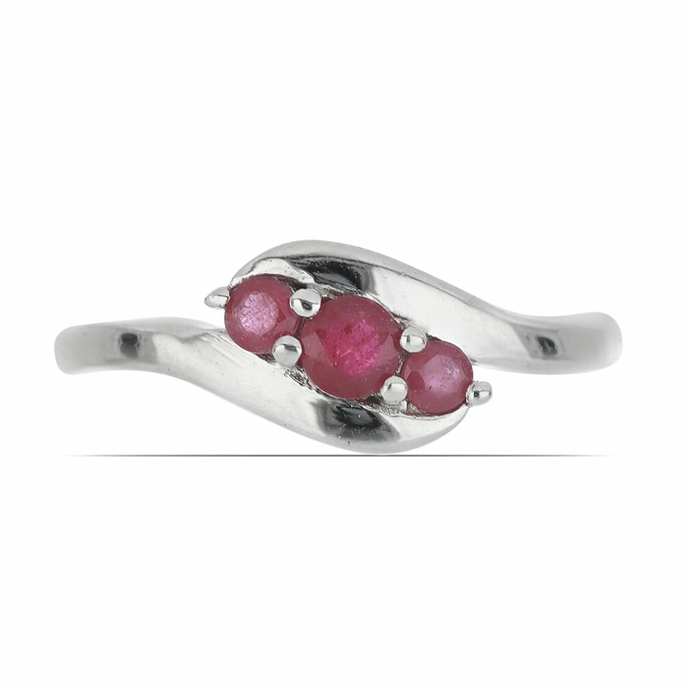 Кольцо, серебро, 925 проба, родирование, рубин