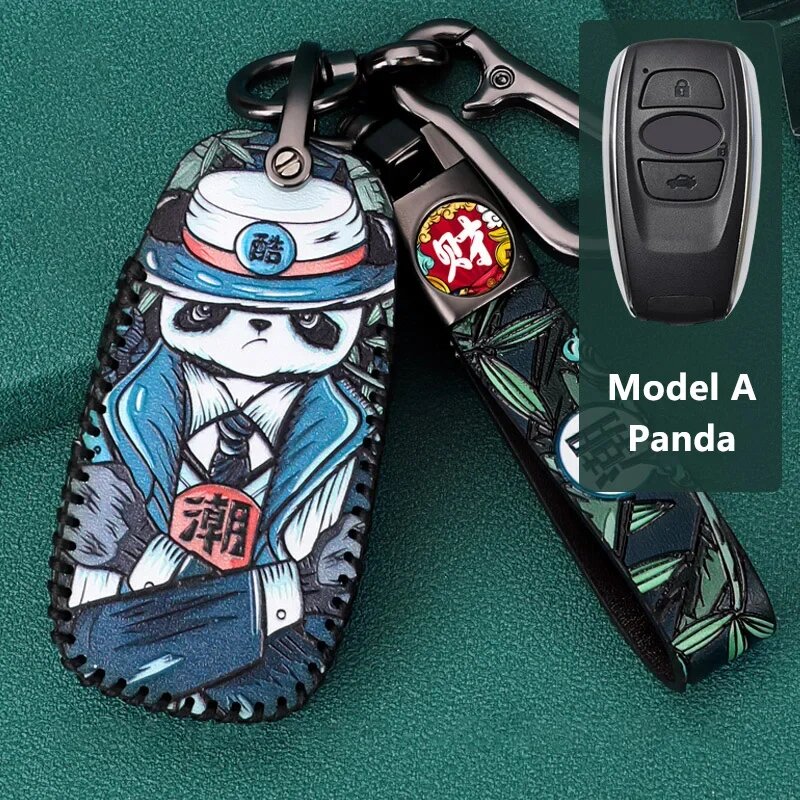 Кожаный чехол для ключей с дистанционным управлением для Subaru Impreza Forester XV WRX STI Legacy BRZ Outback, держатель для ключей, автомобильные аксессуары Model A Panda