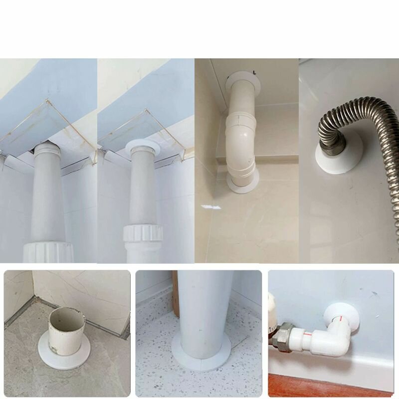 Белый Обвод декоративный для труб 40мм,2 шт