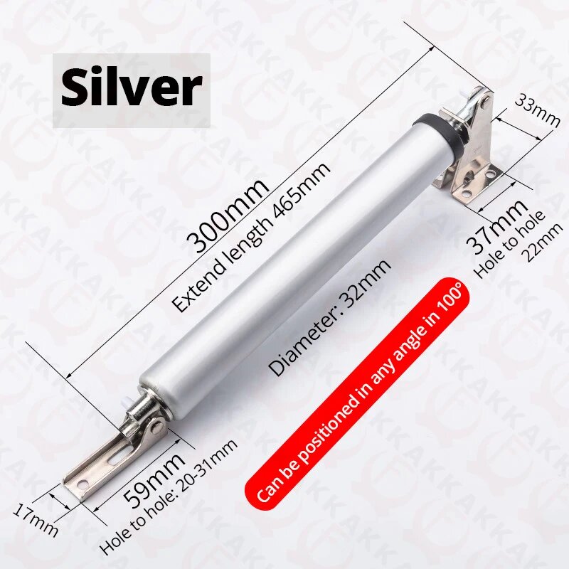 KAK пневматический дверной доводчик Silver, 300-465 мм, 35 кг