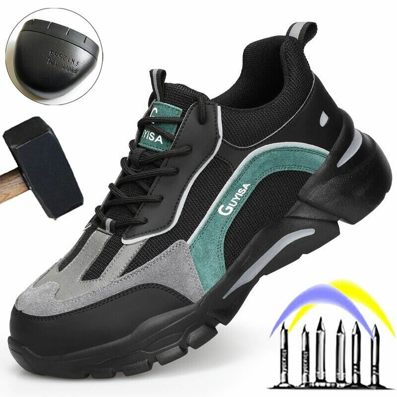 Мужская защитная обувь Мужские рабочие кроссовки с защитой от проколов Обувь