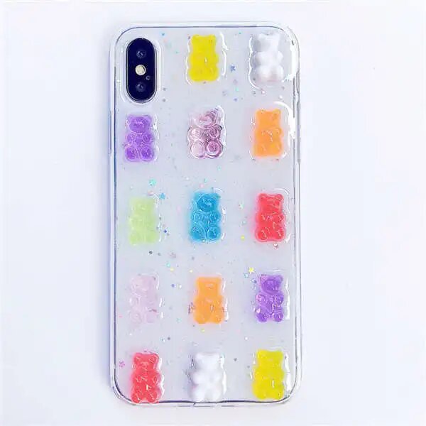 Чехол для iPhone 13 с мишками, 3D, Candy Colors