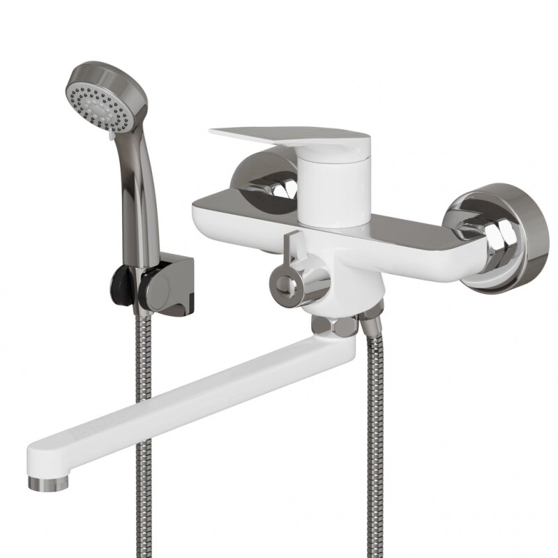 Смеситель 35K MIXLINE ML41-02 Swan White, для ванны и раковины, белый/хром