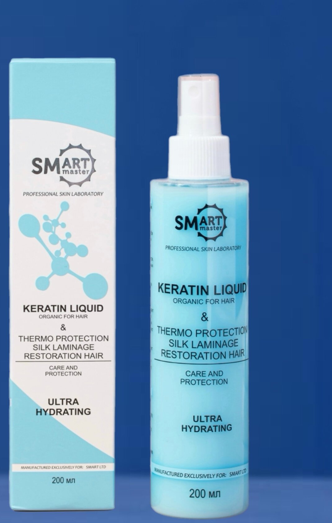Спрей Smart Master Ultra Hydrating Liquid Keratin для волос, термозащита и увлажнение, 200 мл