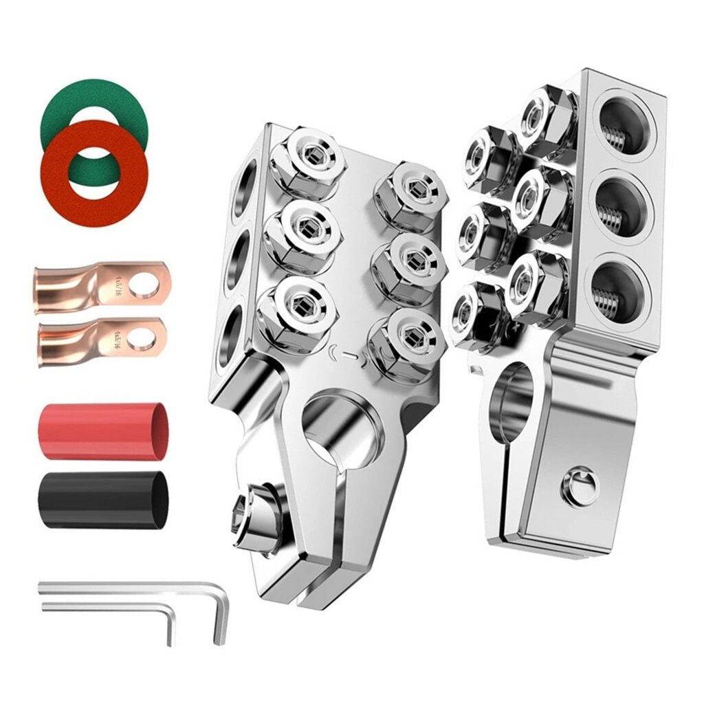 Положительный и отрицательный 12-позиционный аккумуляторный патрон, разъем для подключения аккумулятора, модифицированная головка для автомобильного аудио 8AWG