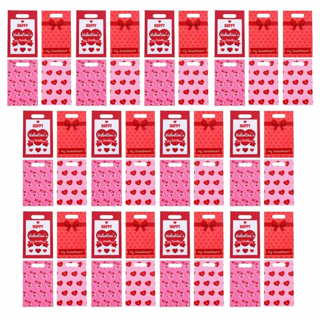 (1 упаковка из 50 штук) Подарочная сумка на День святого Валентина (случайный стиль)
