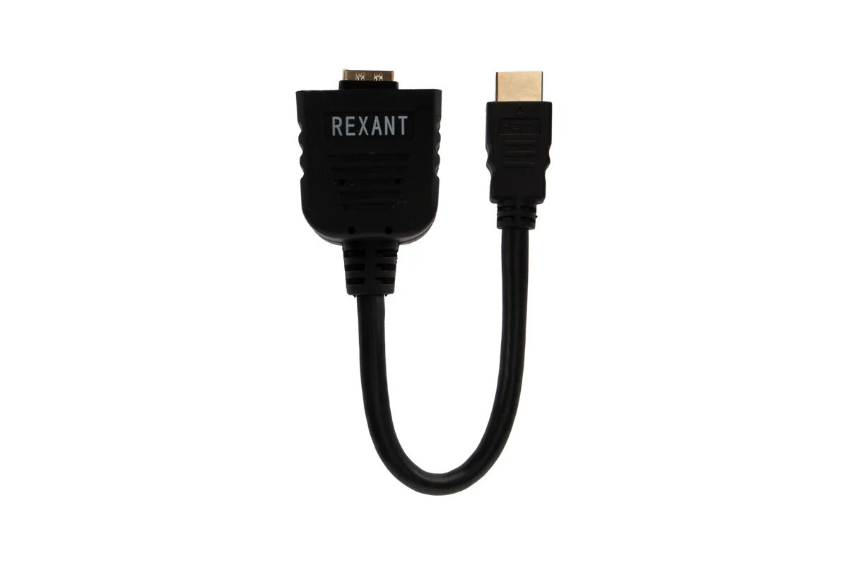 REXANT разветвитель HDMI штекер с кабелем, два гнезда HDMI, черный 17-6832, поддерживает 4K
