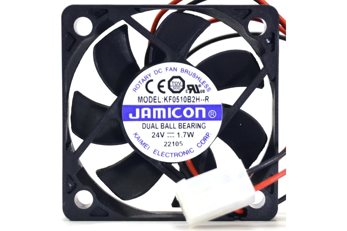 JAMICON вентилятор KF0510B2H 50х50х10 24В с разъемом 2 конт. MOLEX 5239-2(PHU-2) С00036612