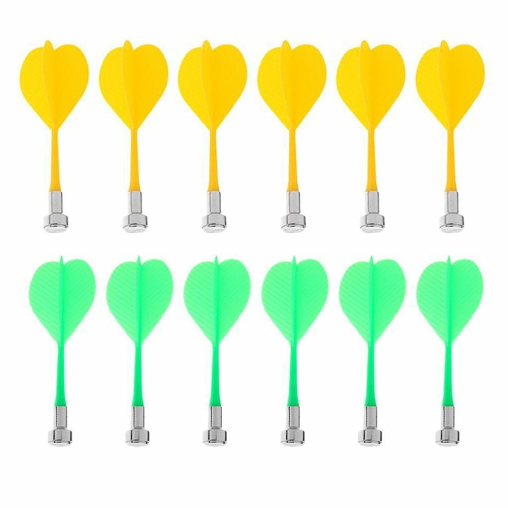 Дартс, Магнитные дартсы - желто-зеленые, 12 шт.