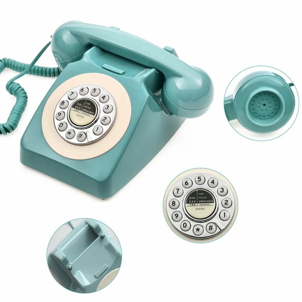 Настольный проводной телефон 80-х годов Винтаж Ретро Стиль Телефонный стол Стационарный