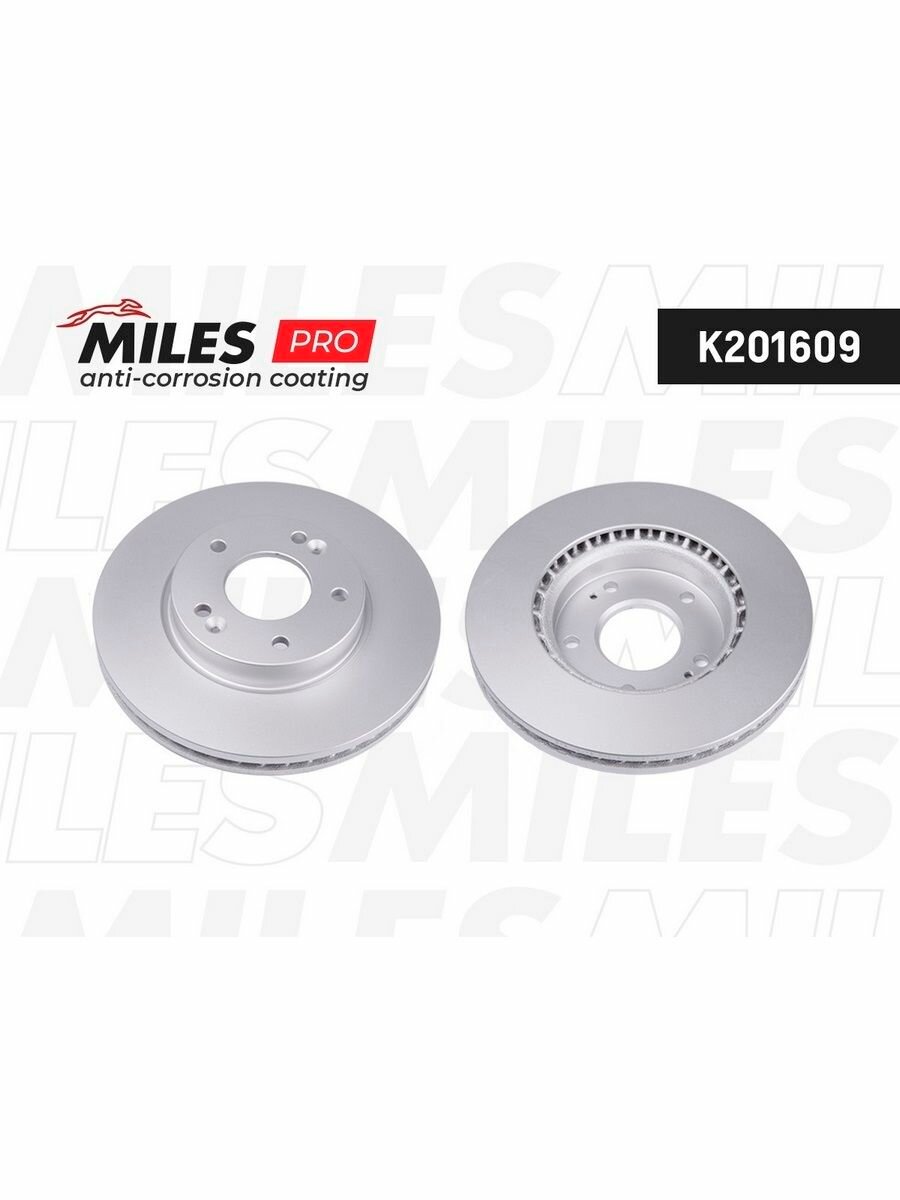 Тормозной диск передний вентилируемый для а/м Hyundai Elantra, Veloster, i30, Kia Ceed, Cerato, MILES K201609