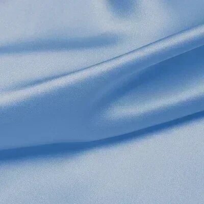 Шелковая атласная ткань для пошива 114 см Голубой, 16Momme, 6-Light Blue