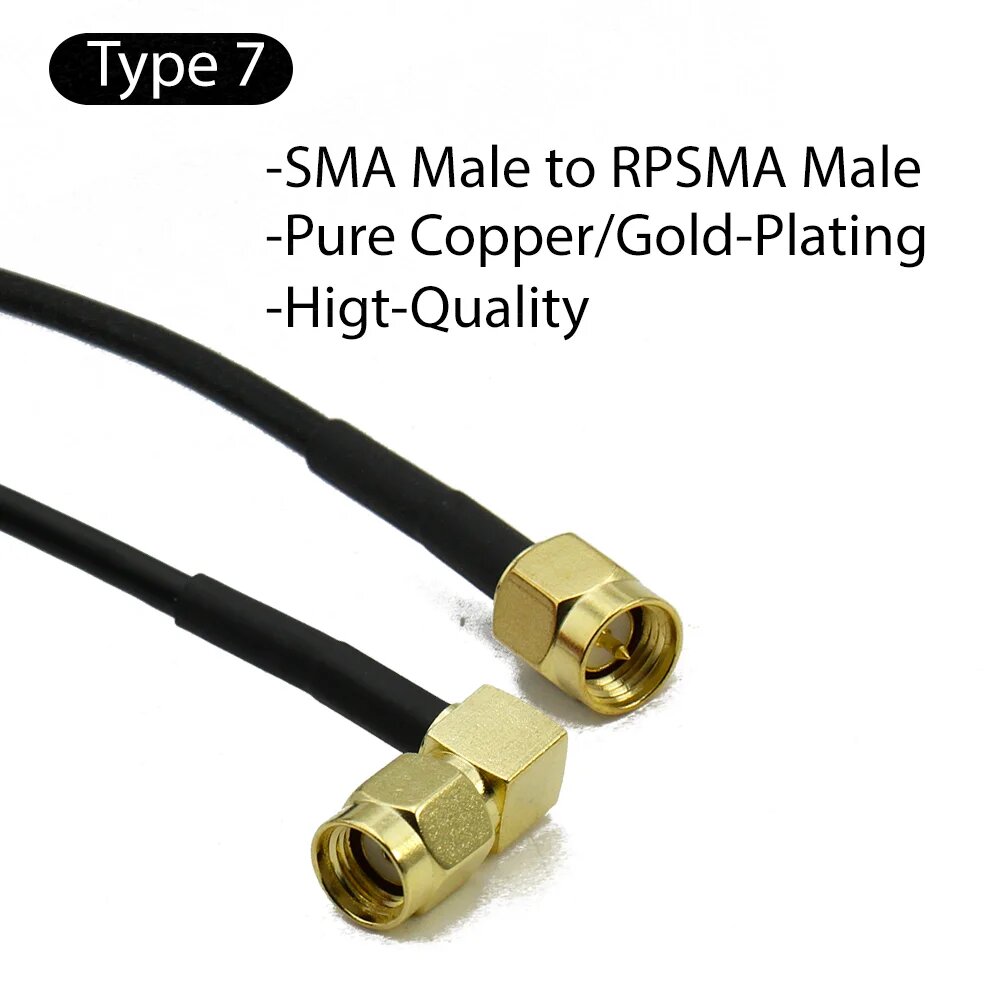 Кабель RG174 SMA-SMA Erilles 10-500 см 20cm, Type 7