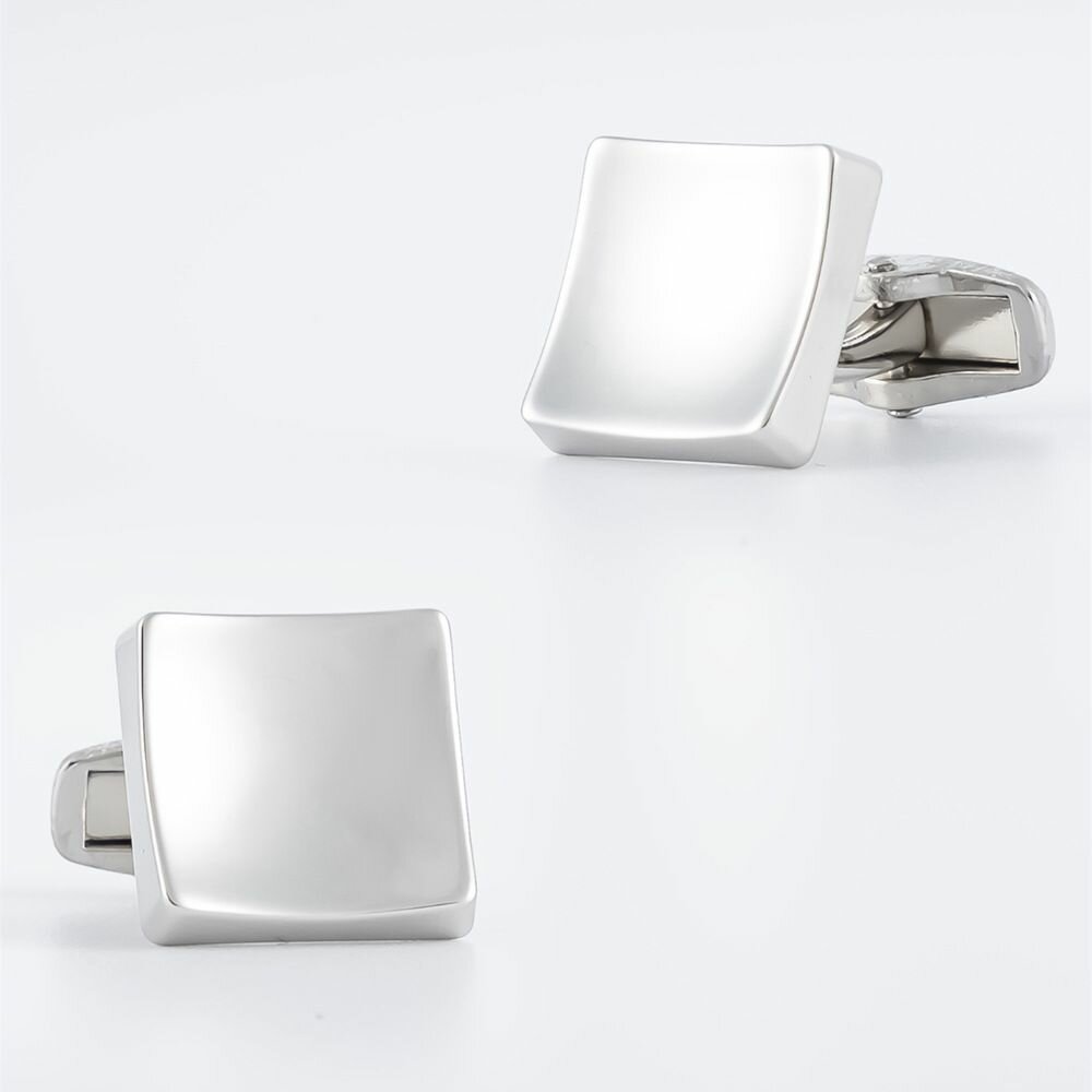 Новые гладкие квадратные манжетные кнопки из черного гальванического металла для мужчин, простые повседневные манжетные кнопки для экспорта
