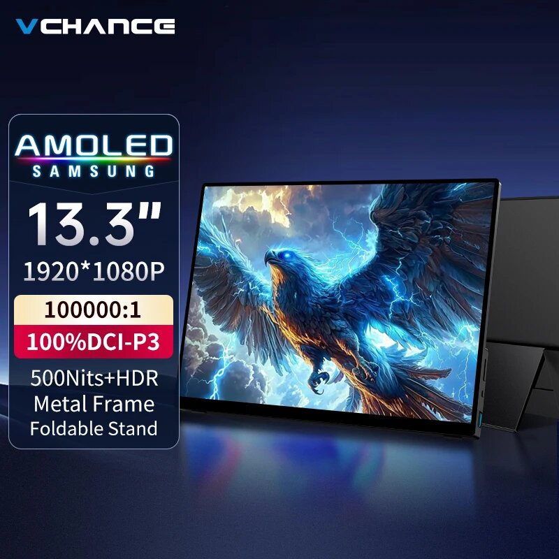 VCHANCE 13.3" OLED монитор 1920x1080 Европейская вилка (EU Plug)