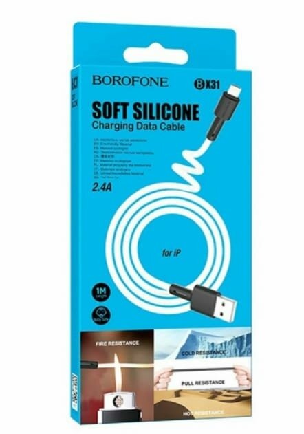 Usb Кабель Borofone BX31 2.4A 1м силиконовый белый