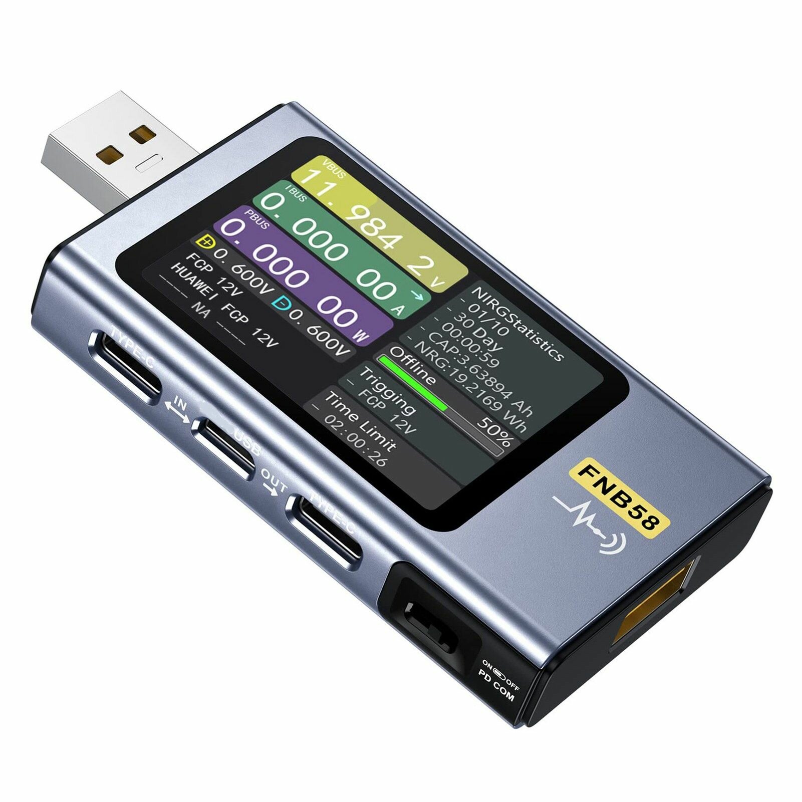 USB-тестер PD/QC 4-28В 7А с Type-C интерфейсом