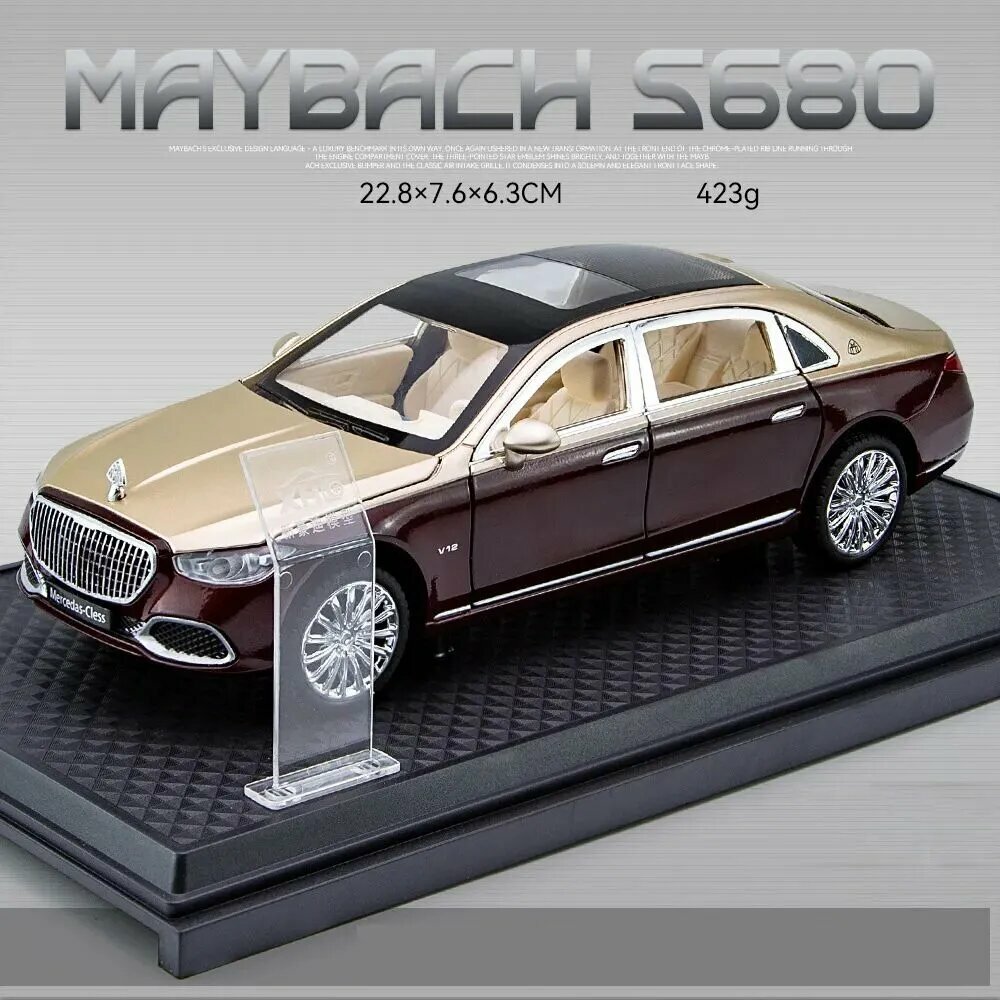 1:24 Vehicle Benz Maybaches S680 Металлическая модель автомобиля, мальчик игрушечный подарок, хобби коллекция