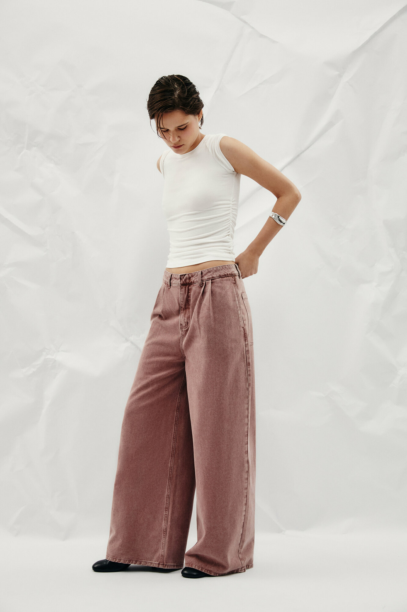 Джинсы широкие mix and match 