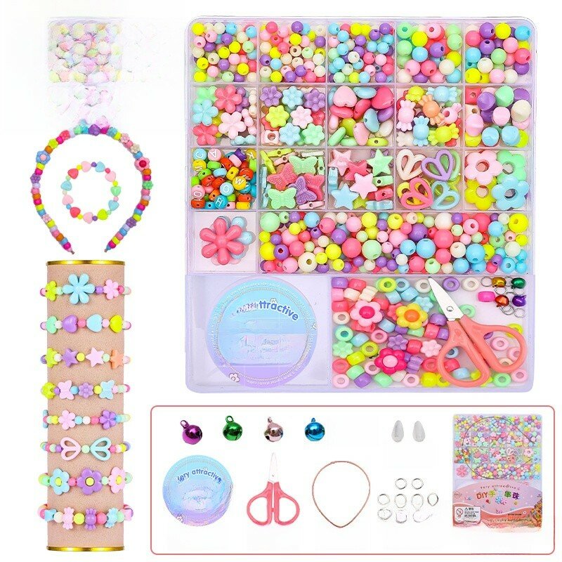 Детский набор для изготовления бус из пластиковых элементов для развития мозга и семейного общения