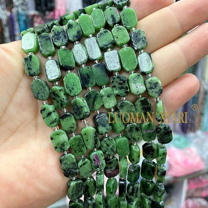 Бусины флюорит 8x12 мм, epidote ruby, 9-10 шт