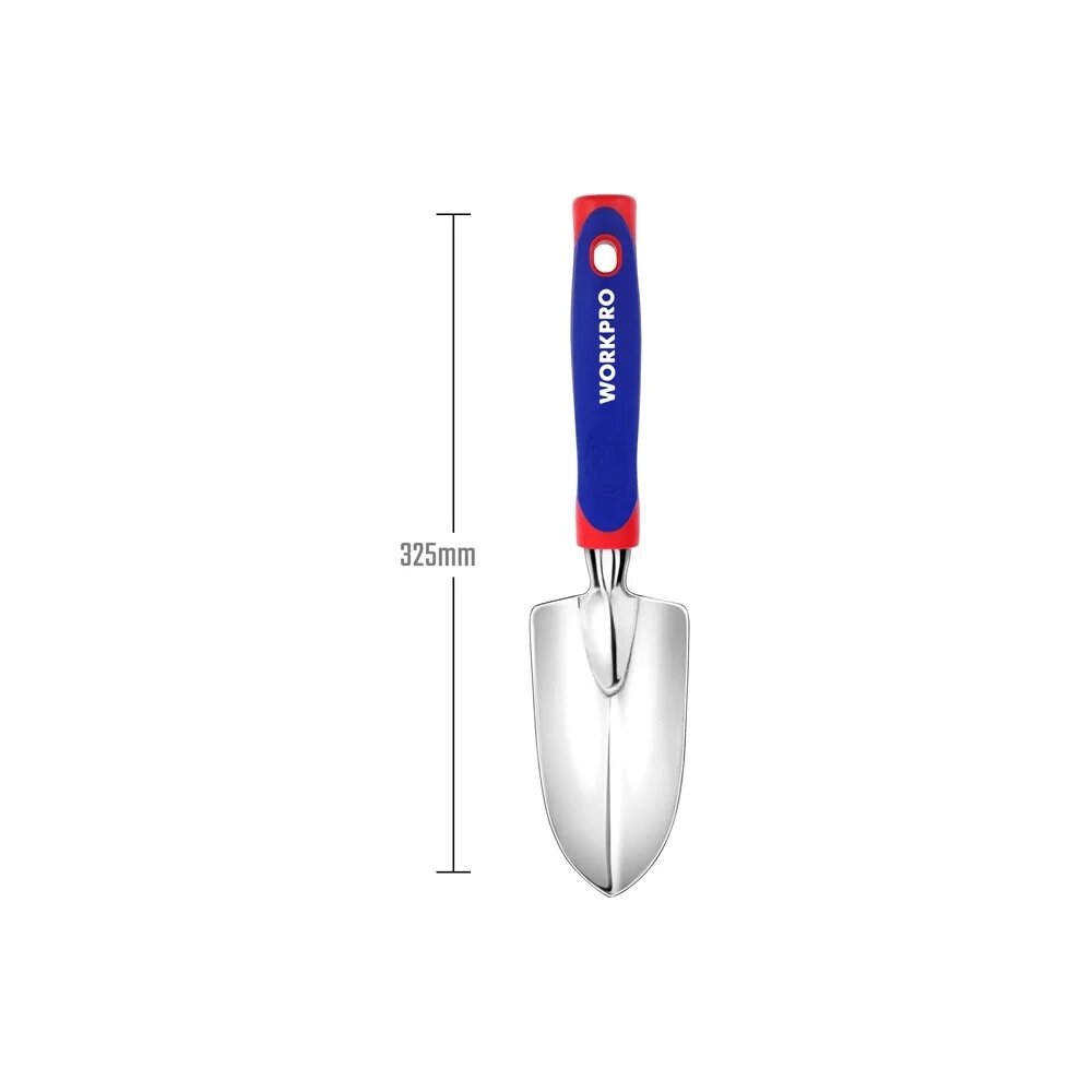 Садовый совок WORKPRO 325 профессиональный, алюминиевый корпус, рукоятка в комплекте – различные садовые работы — фото 1
