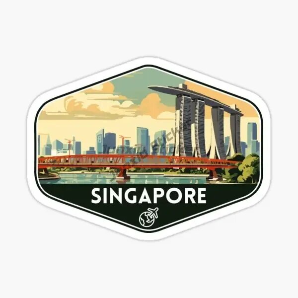 Наклейка на авто Singapore, 10см