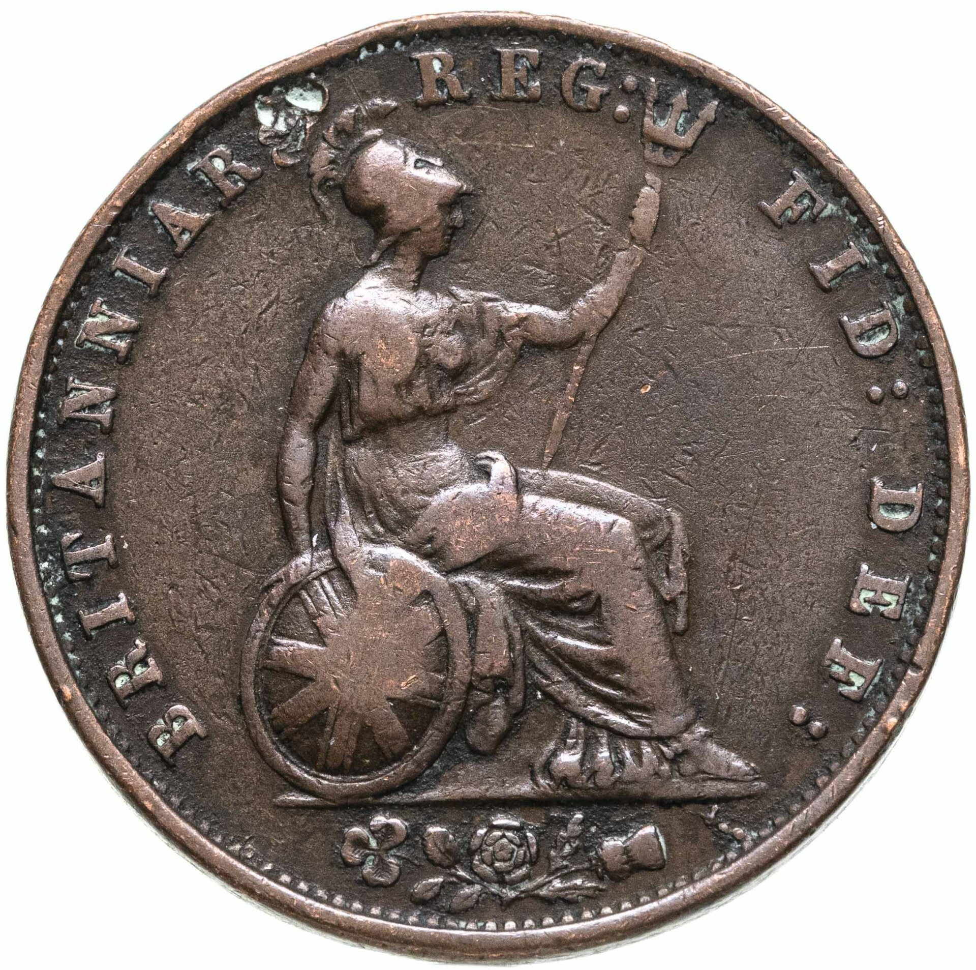 Великобритания 1 пенни penny 1858, Медь, в сохранности VF