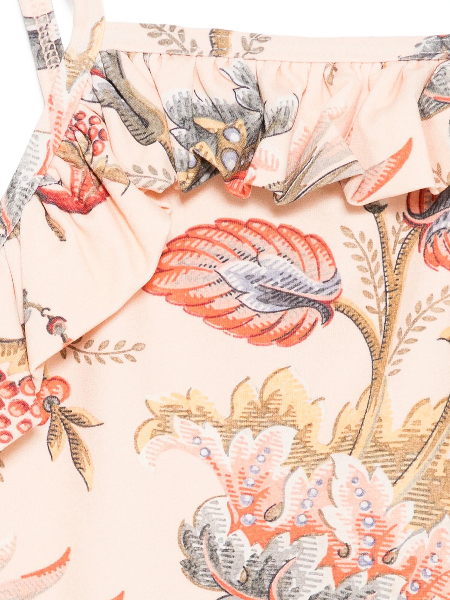 Купальник ETRO Ruffled floral swimsuit, размер 4 года, оранжевый — фото 1