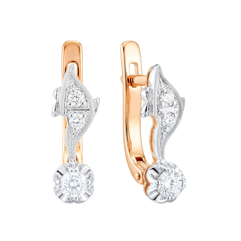 серьги из золота, с бриллиантами