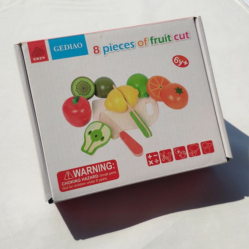 Деревянный набор для нарезки овощей для детей, обучающая деревянная магнитная игрушка с фруктами, магнитная игрушка для нарезки для детского игрового домика.