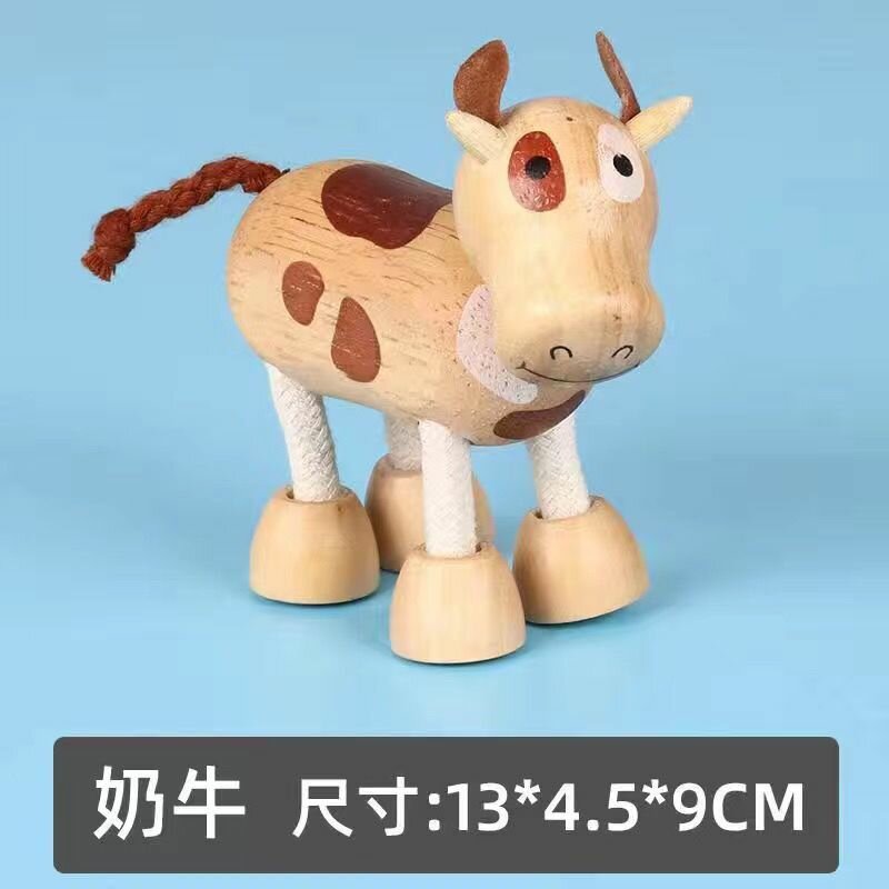 Современные минималистичные деревянные фигурки животных, имитированные шарнирные модели животных, экологически чистые куклы из массива дерева, детские деревянные игрушки.