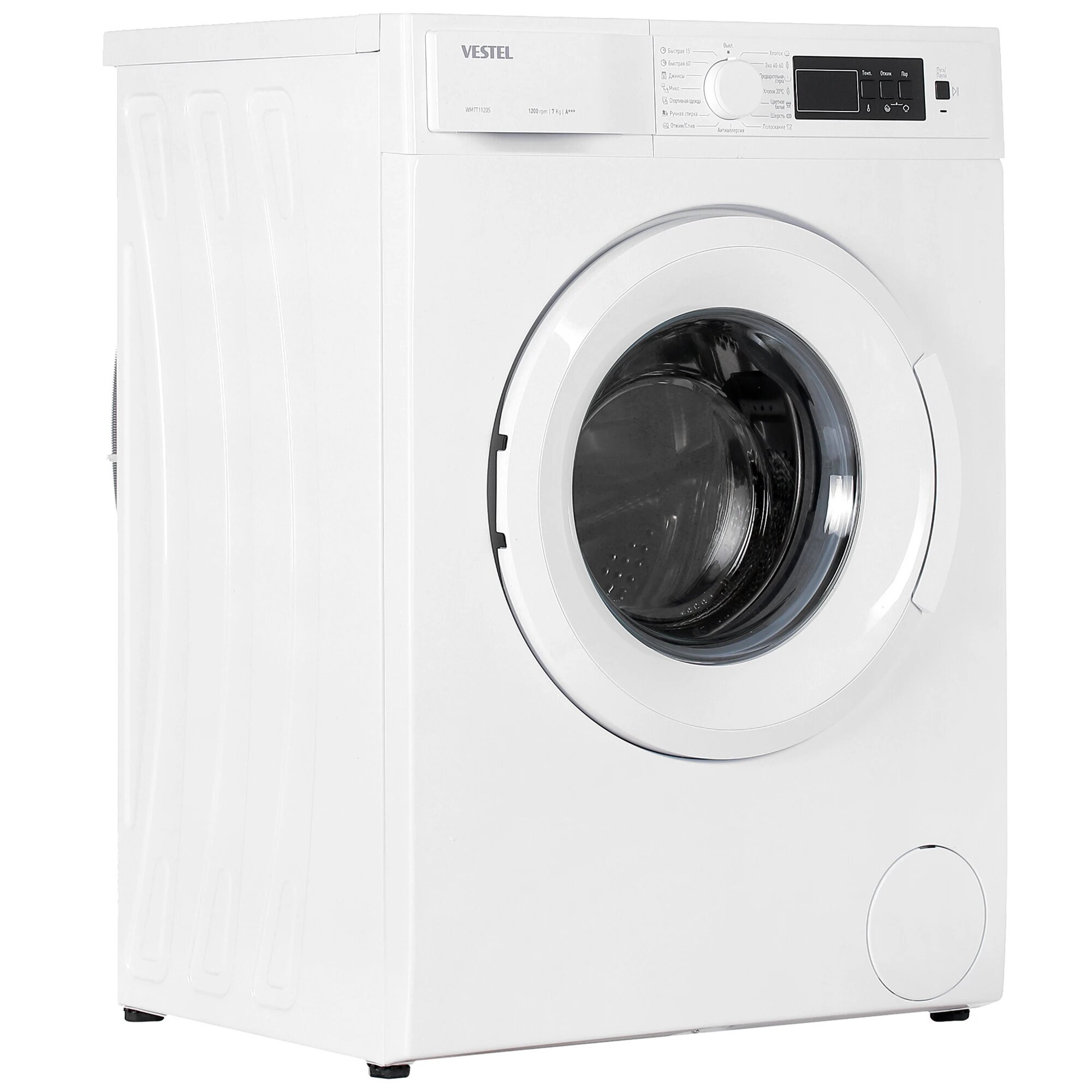 Стиральная машина фронтальная VESTEL WM7T1120S белый (7 кг, дисплей, пар)