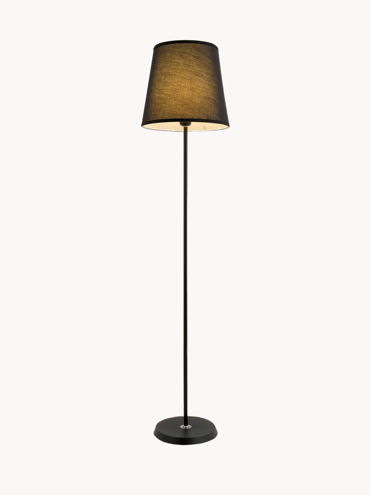 Торшер напольный ЭлисСвет светильник с тканевым абажуром, черный/белый 5820LF/1LF BK