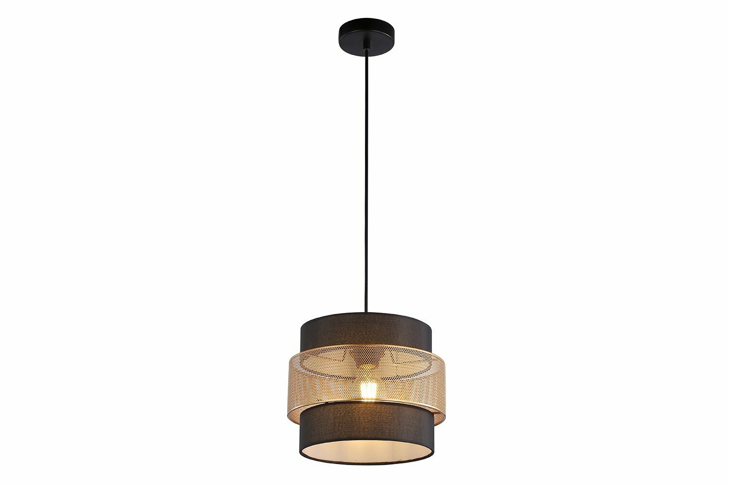Светильник подвесной MODERLI GELA V10490-1P, чёрный матовый/золотой
