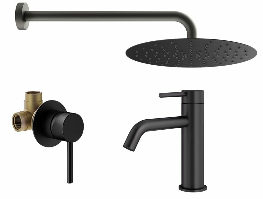 Комплект смесителей для душа Plumberia Selection KITXO01NO53, Черный матовый