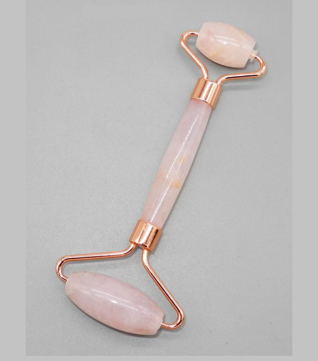 Массажер для лица, розовй кварц, 15см длина (Oxan)