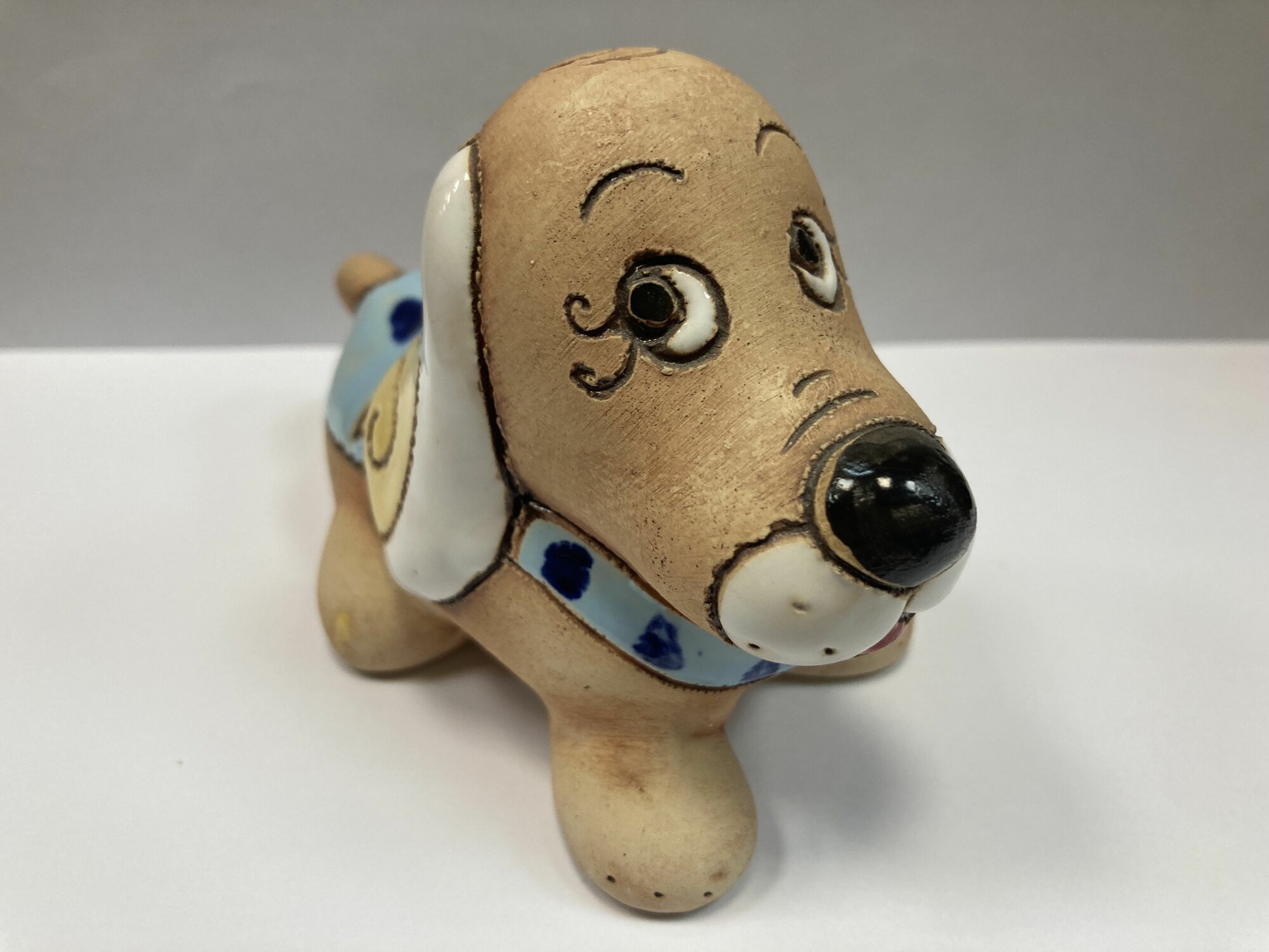 АРТ-Салон на Октябрьской статуэтка керамика авторская "Собачка", 8х11,5х7см.