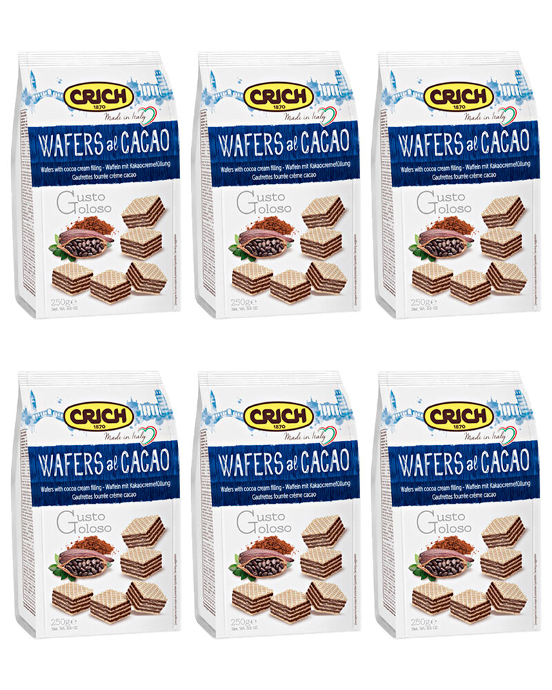 Вафли Crich с Какао-Кремовой Начинкой 250 гр - 6 шт