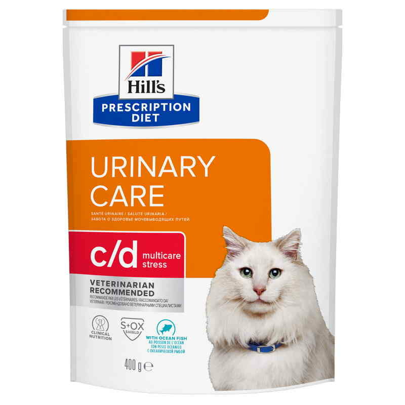 Сухой диетический корм Hill's Prescription Diet C/D Stress Fish ocean, профилактика МКБ с Океанической рыбой 400гр.