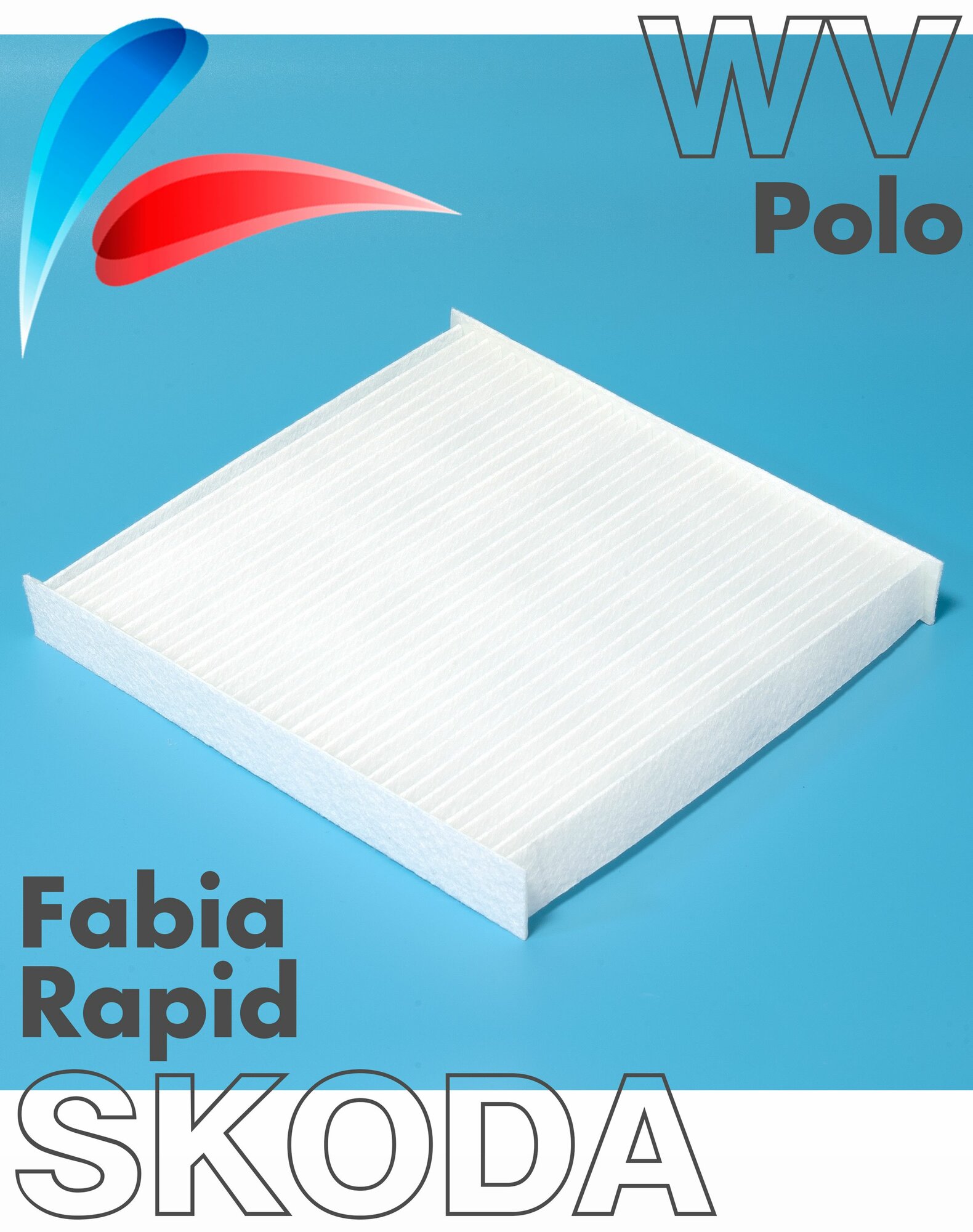 Фильтр салона для Skoda Rapid Roomster Fabia, Volkswagen Polo, Audi A1, Seat Ibiza Toledo (Шкода Рапид Фабия, Фольксваген Поло Седан, Ауди А1, Сеат)