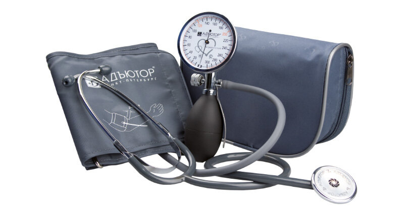 Набор Адьютор LUXE ИАД-01-2В/3 (Тонометр механический с нагнетателем, манжета обхват 30-45 см, стетофонендоскоп)