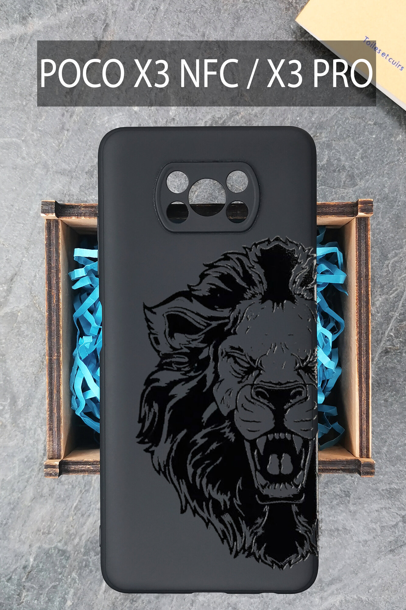 Силиконовый чехол на Poco X3 NFC / Poco X3 Pro с принтом Лев Поко Х3 / Поко Х3 Про