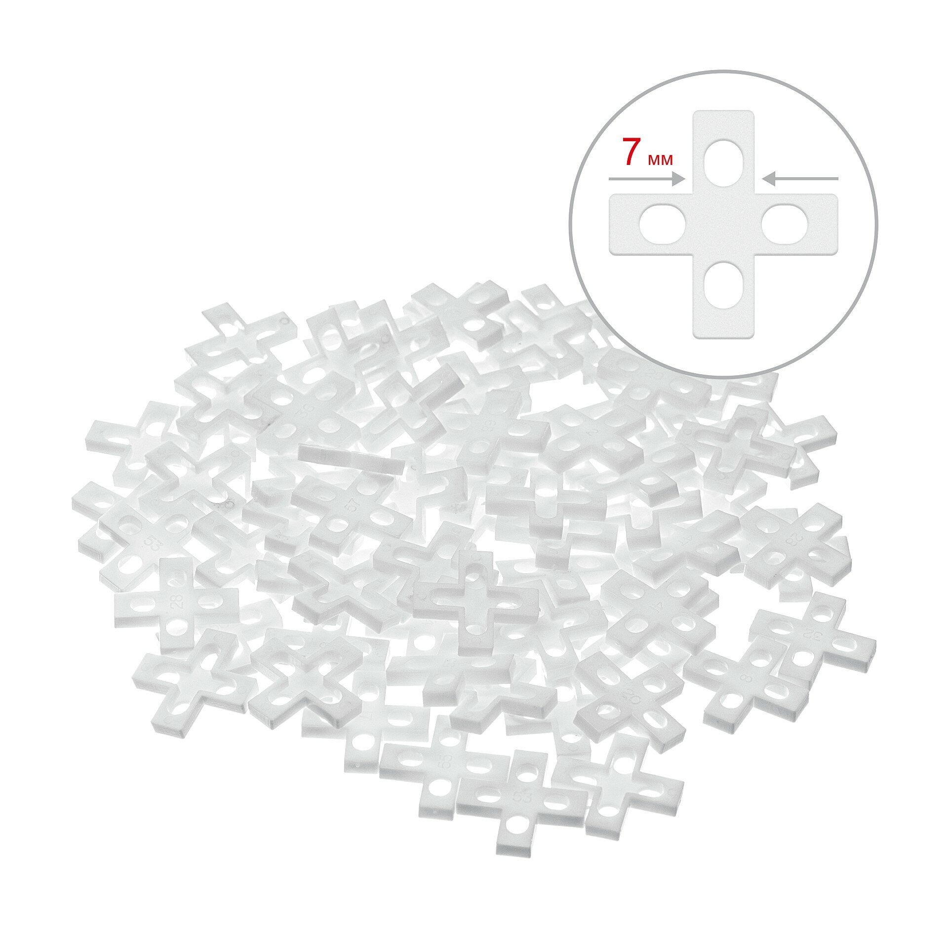 Крестики для плитки ЗУБР 7мм, 75шт 33811-7