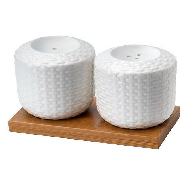 ATMOSPHERE Facturaнабор для специй из фарфора и бамбука, 3 предмета для сервировки блюд