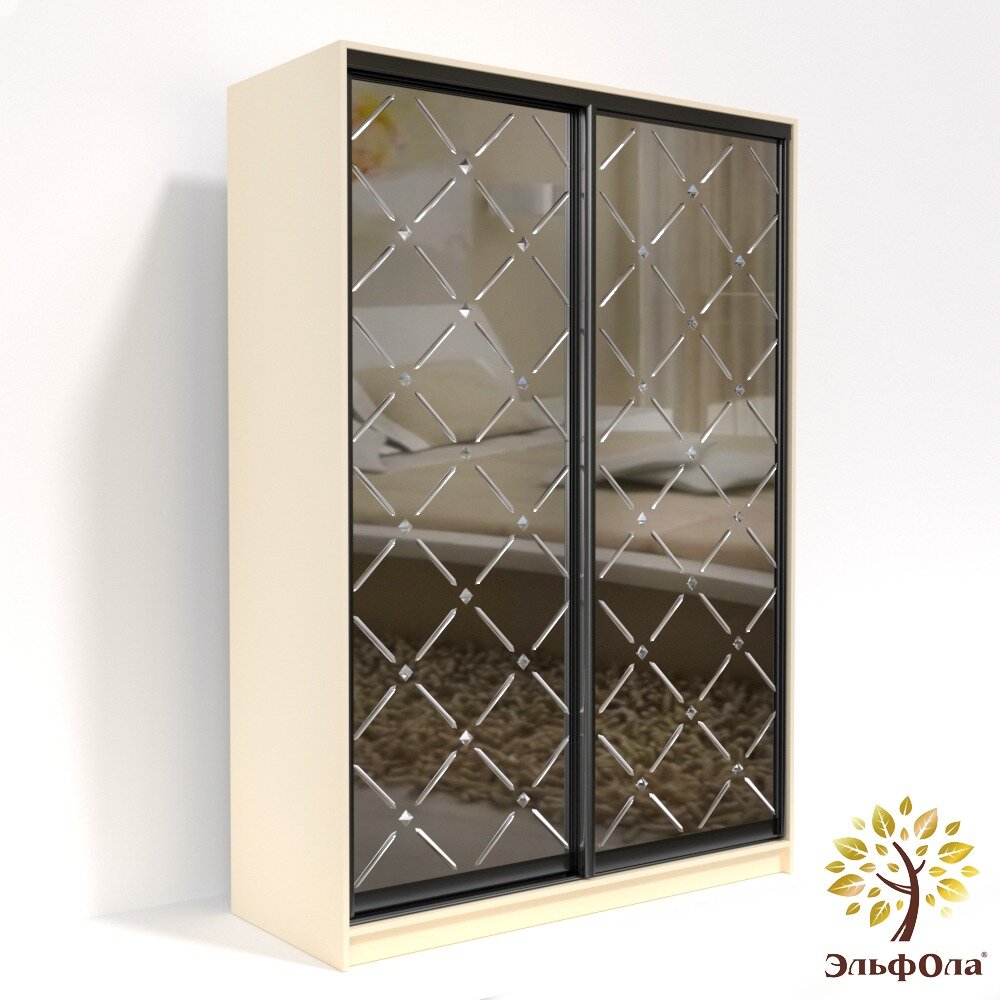ЭльфОла Шкаф-купе Шкаф- купе "Диамант", 152х45х220 см, слон. кость