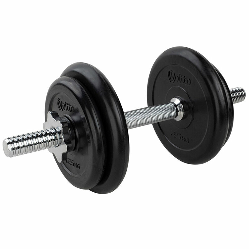 Гантель разборная обрезиненная 9,5 кг Voitto - d26, Комплектация №1 с железной ручкой