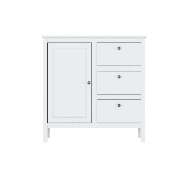 Тумба БРВ Мебель EWA KOM1D3S/95 Белый Размеры: Высота 985мм Глубина 350мм Ширина 960мм